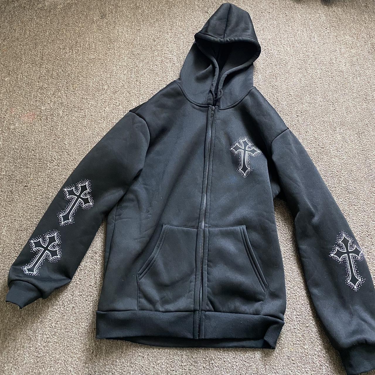 Black Cross Opium Like Zip Up 📏M #opium... - Depop