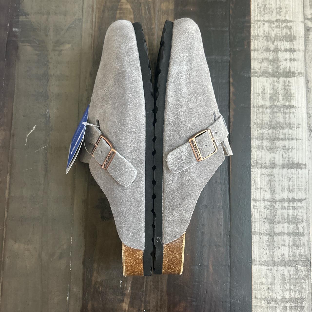 Grey Birkenstock Boston clogs #Birkenstock... - Depop