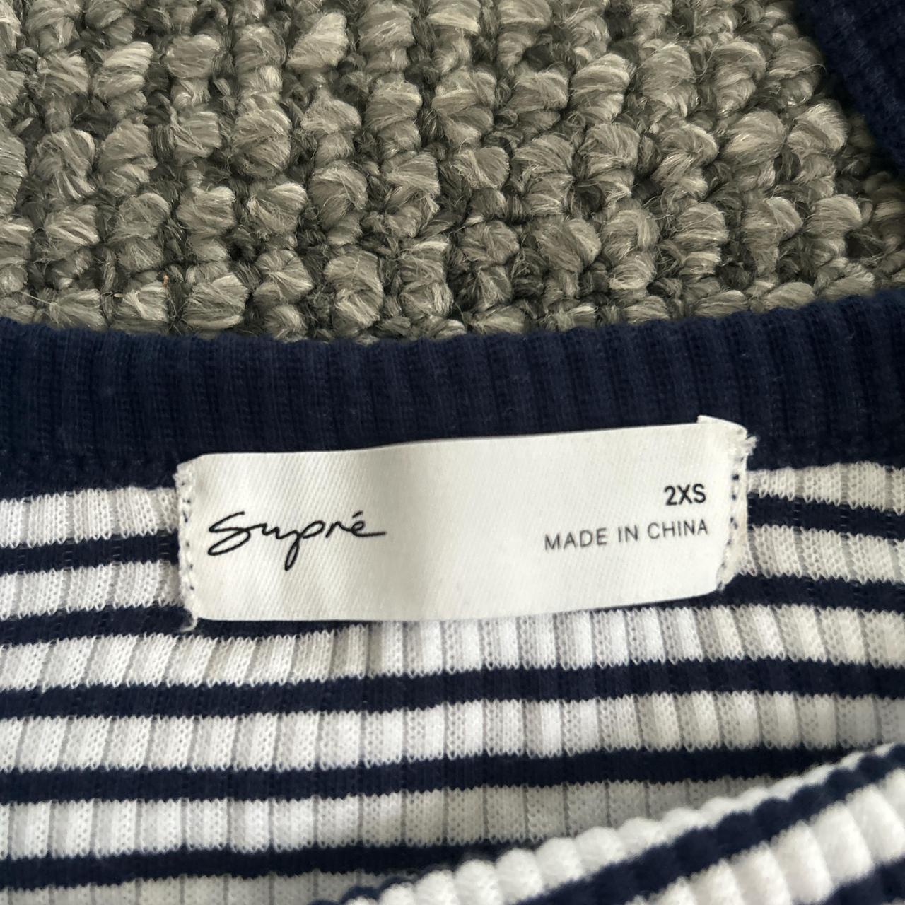 Supre Riri tank Blue and white stripe 2xs | Depop