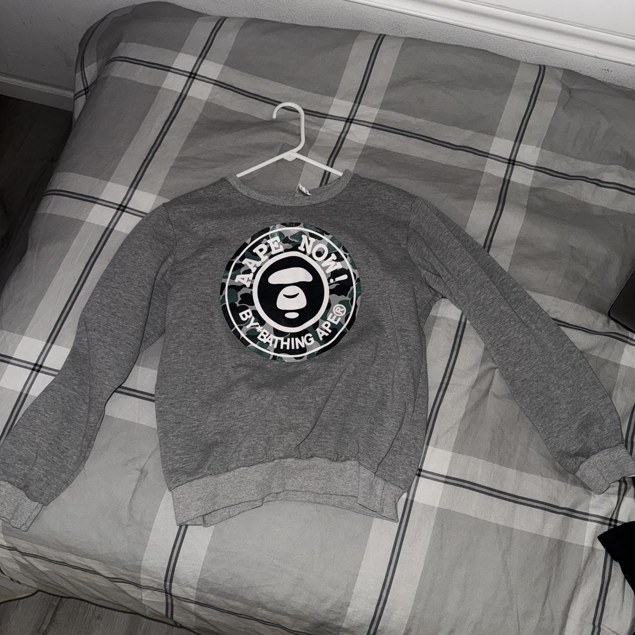 Grey BAPE sweater #BAPE #jumpers | Depop