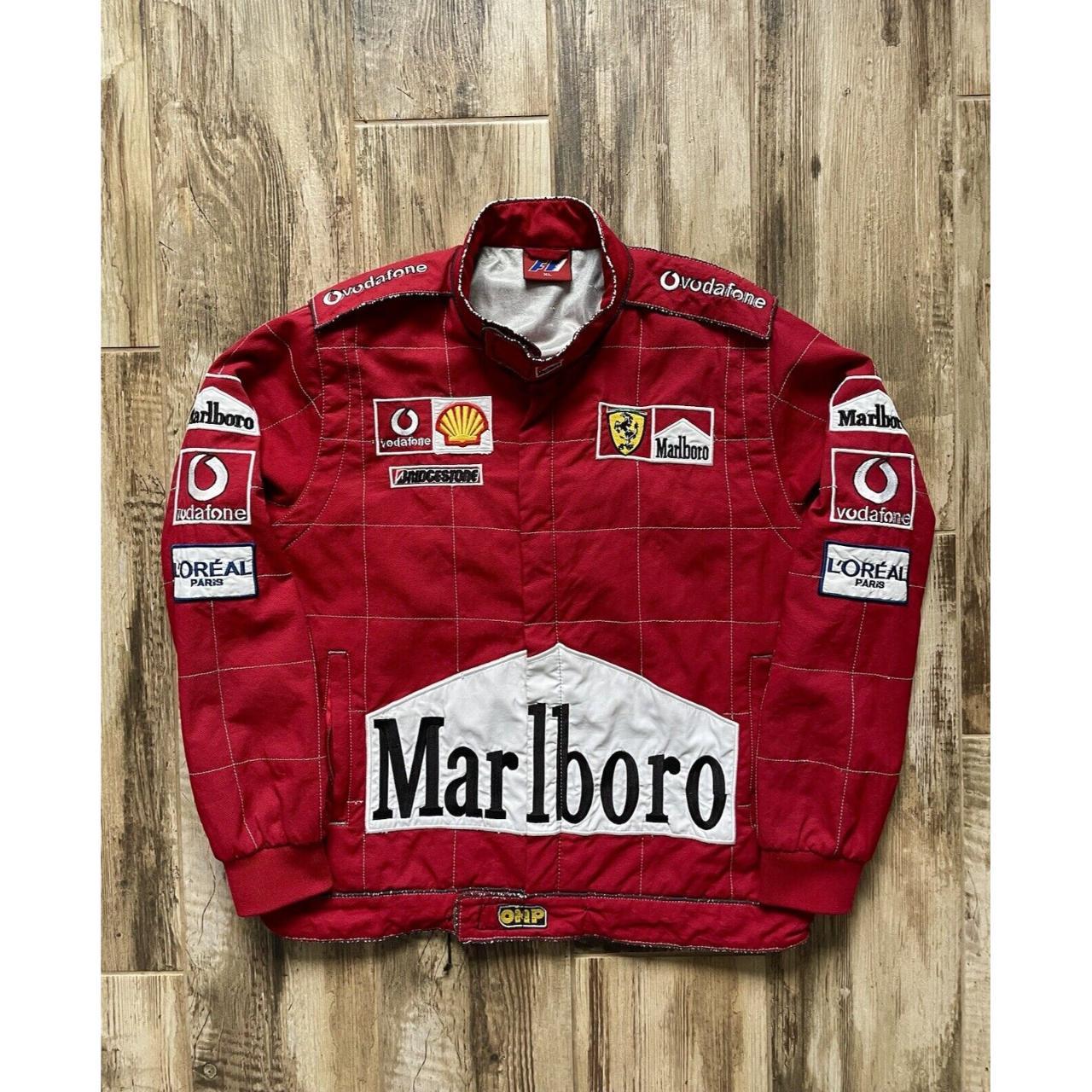 Vintage Ferrari Racing Jacket Red Marlboro Formula 1... - Depop