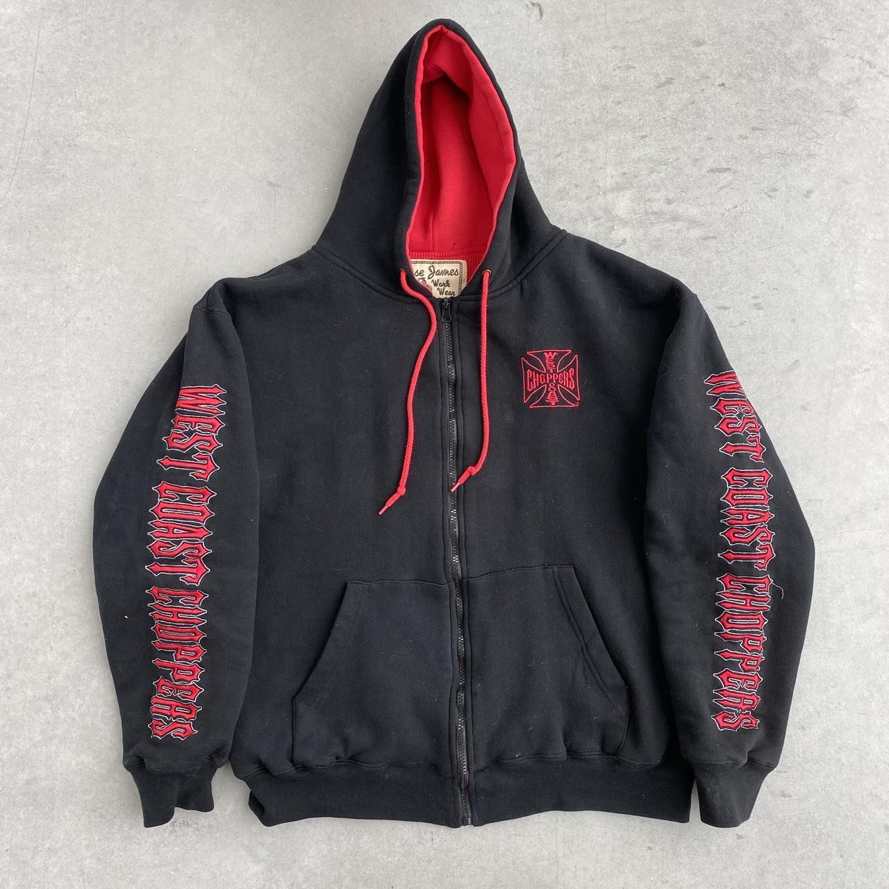 Black and red West Coast Choppers Thermal Lined... | Depop