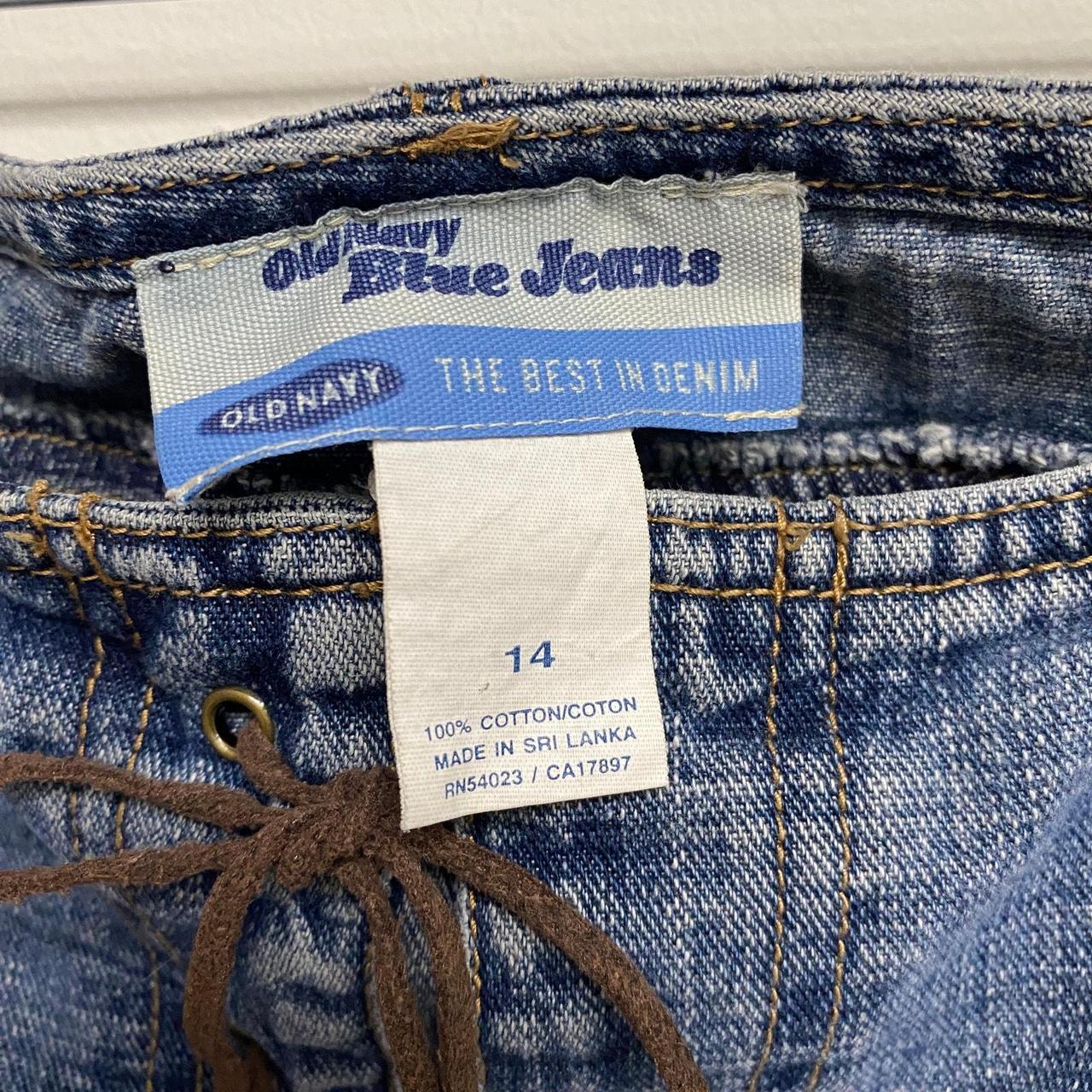 Vintage Old Navy Blue Lace Up Y2K Denim... - Depop