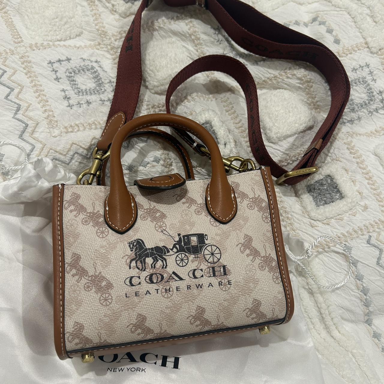 Coach small mini crossbag Leather Authentic New... - Depop