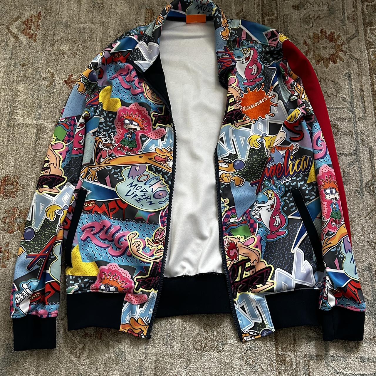 Multi-coloured Nickelodeon zip-up jacket rare... - Depop