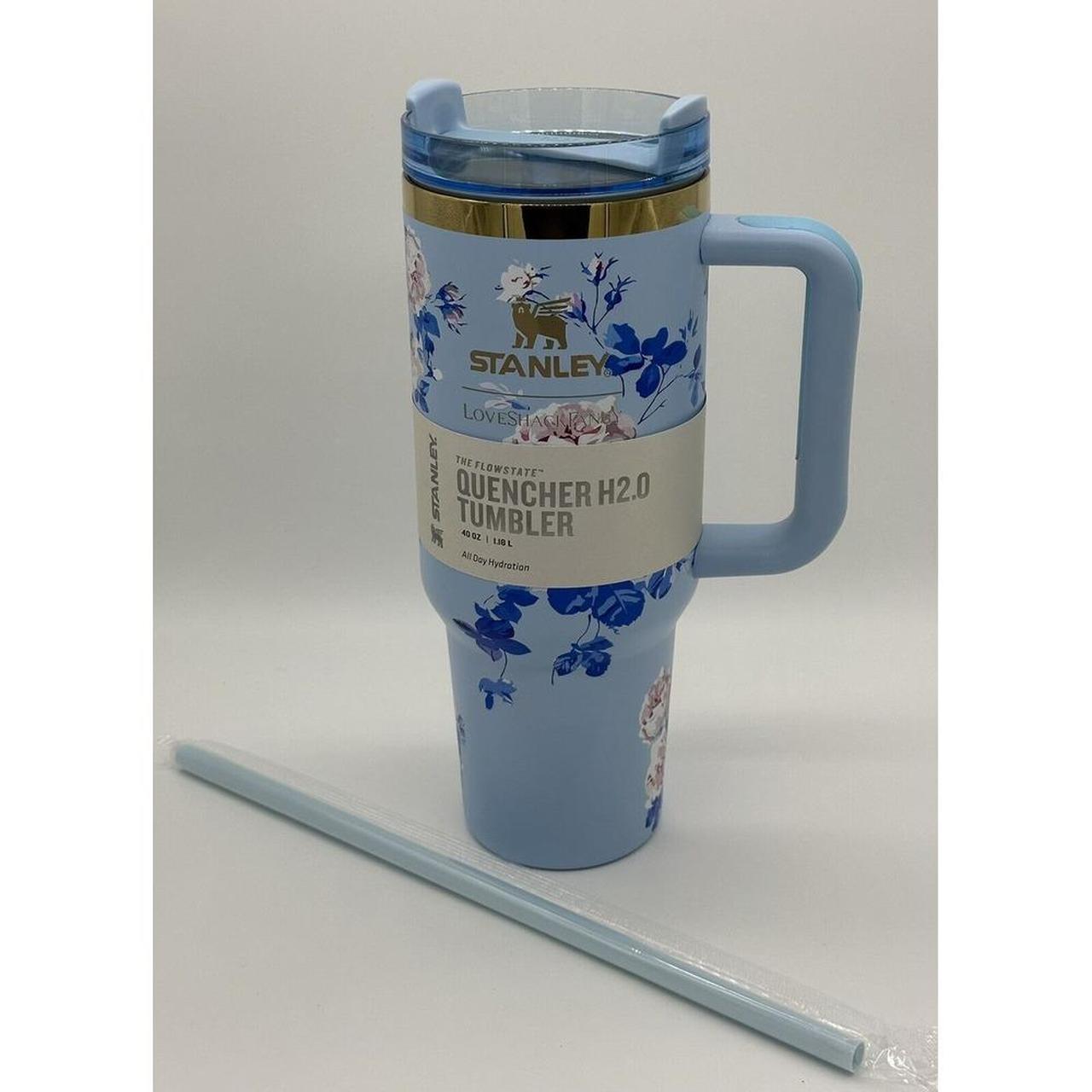 Love Shack Stanley Powder Baby Blue Floral 40oz In... | Depop