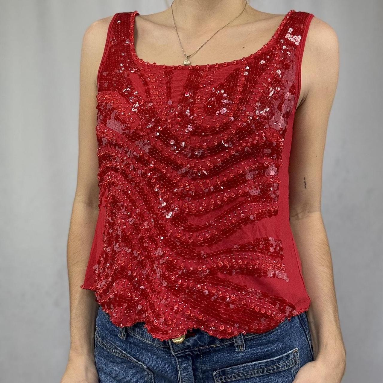 Madeline red sequin tank Very glam / vintage No... | Depop
