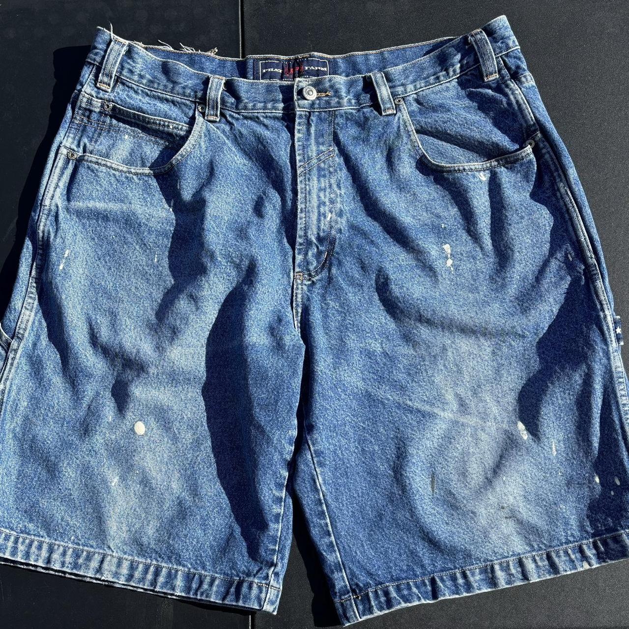 Wide Leg Jorts! Phat Farm Jorts with slight paint... | Depop