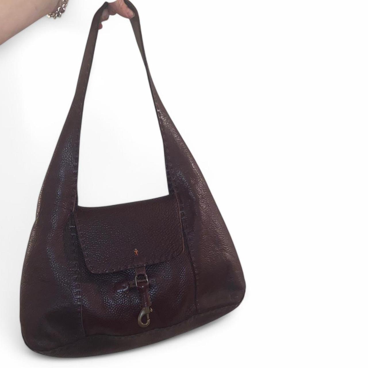 chocolate brown leather purse should bag with off... | Depop