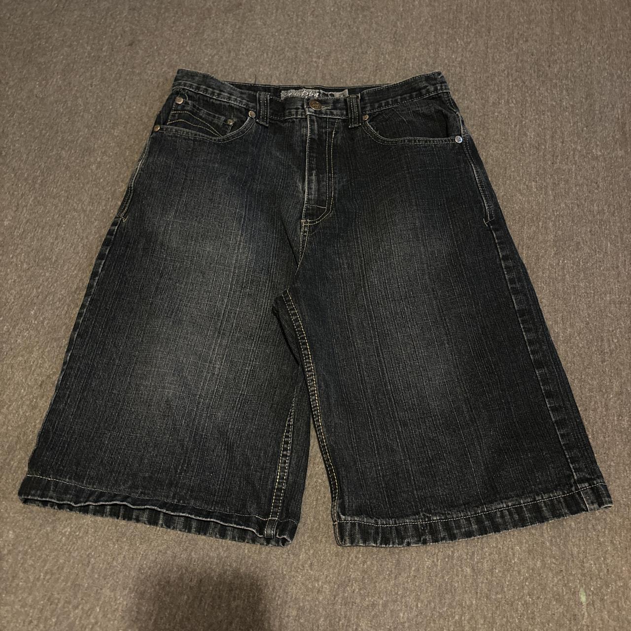 Black Red bbq jorts size 34... - Depop