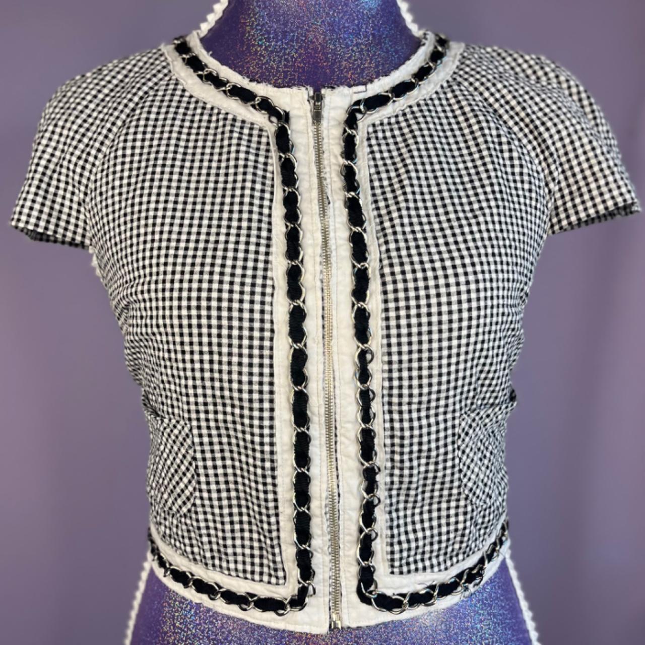 Forever 21 Collection Black White Gingham Cropped... - Depop