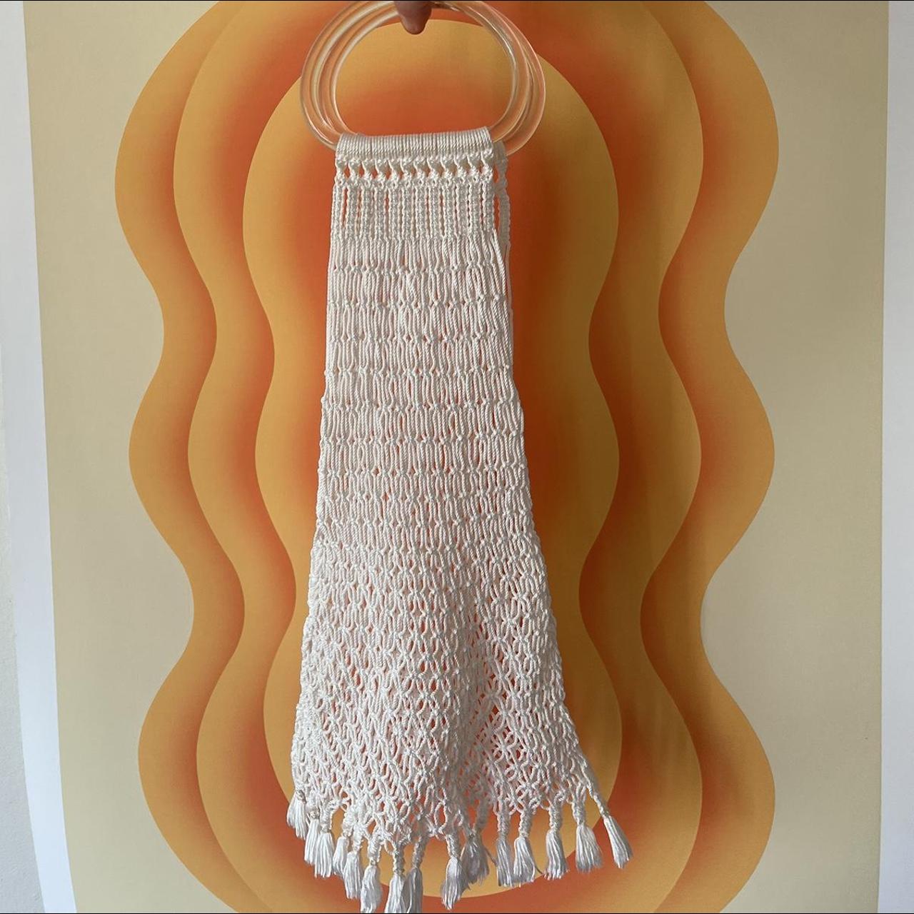 Amazing macrame bag with plastic handles ️‍🔥 Length:... - Depop