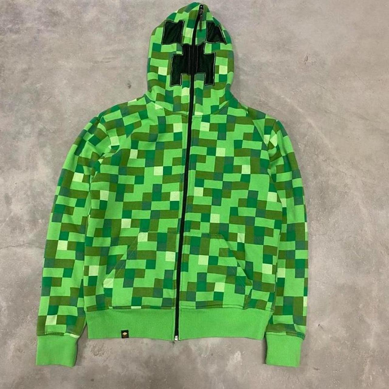 Vintage y2k minecraft creeper zip up hoodie S | Depop