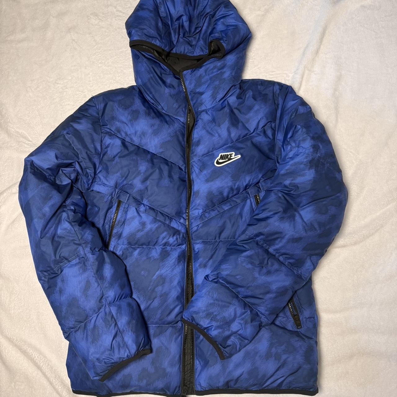 Blue Nike puffer jacket #pufferjacket - Depop