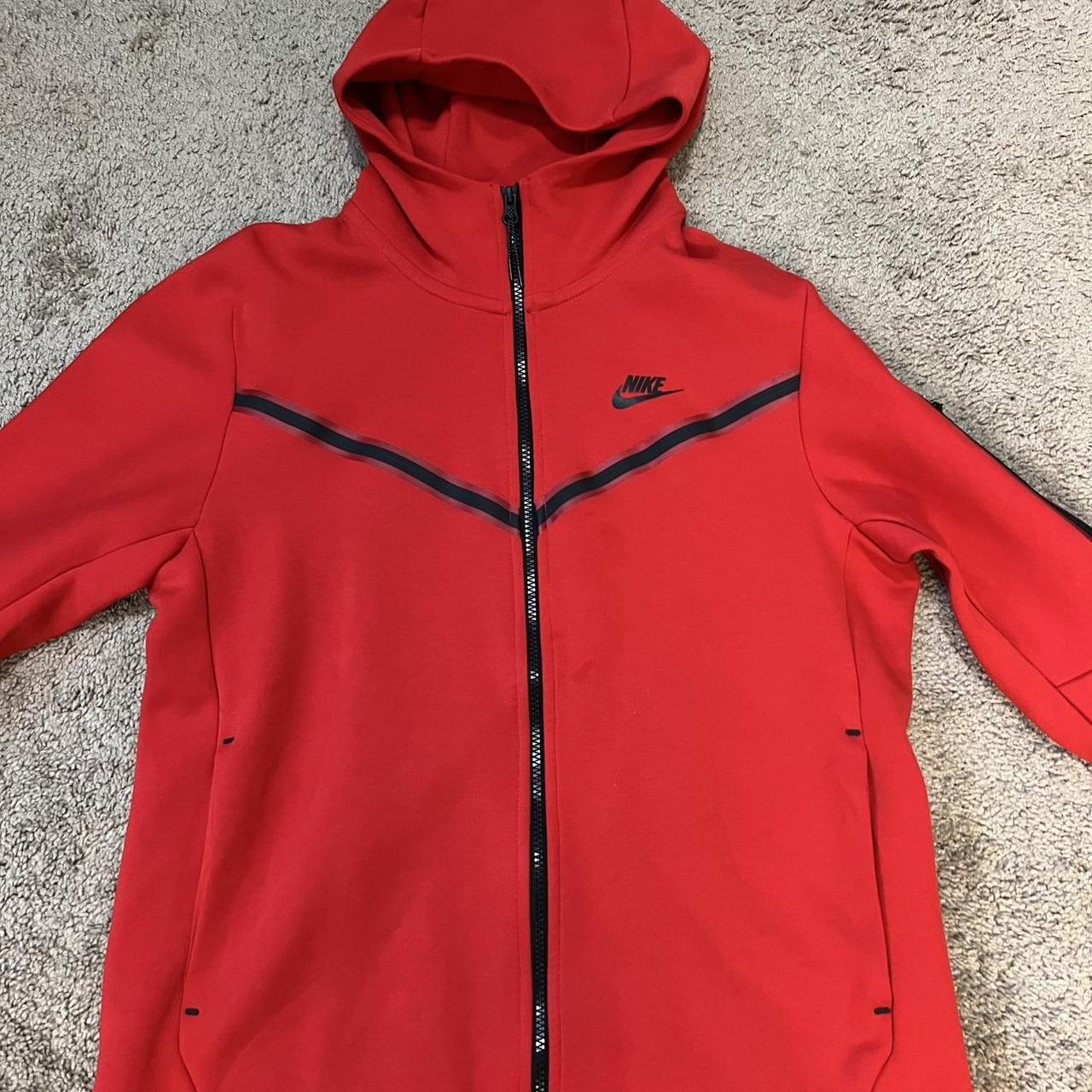 Red Nike tech fleece hoodie #hoodie #nike #tech | Depop