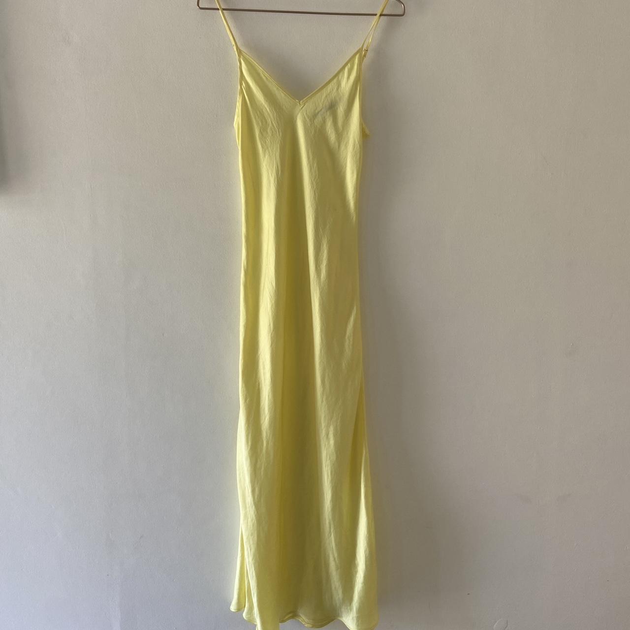 ZARA lemon maxi silk dress. Worn twice, in great... | Depop