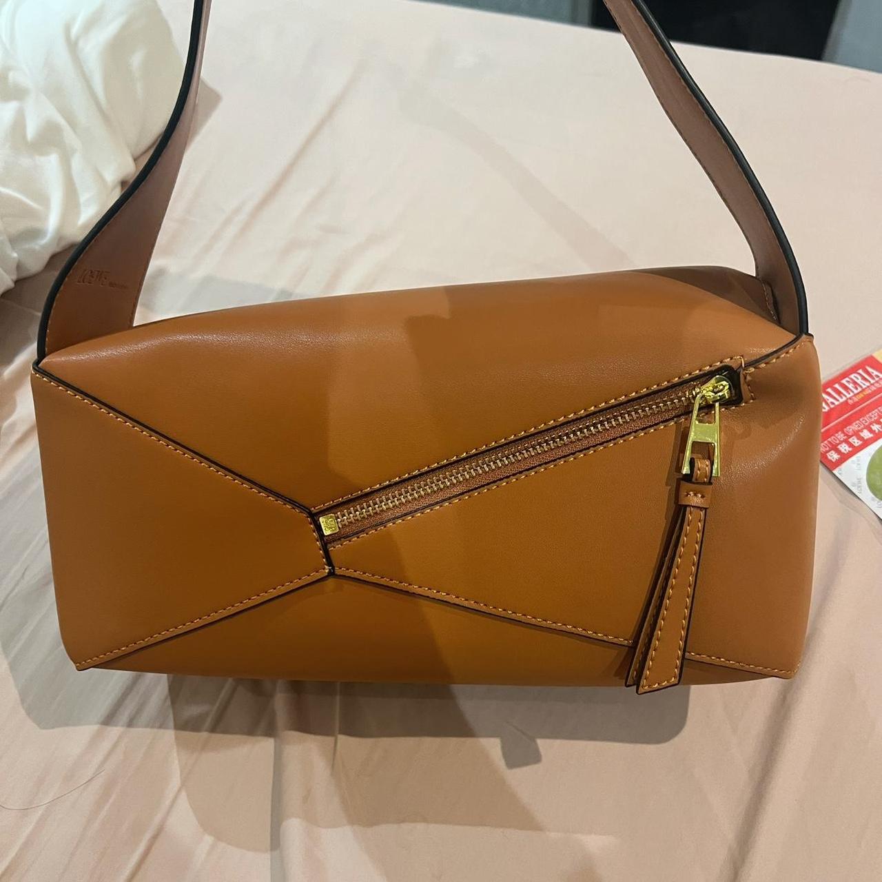 Tan /Loewe leather crossbody bag/women hand bag/gifting - Depop