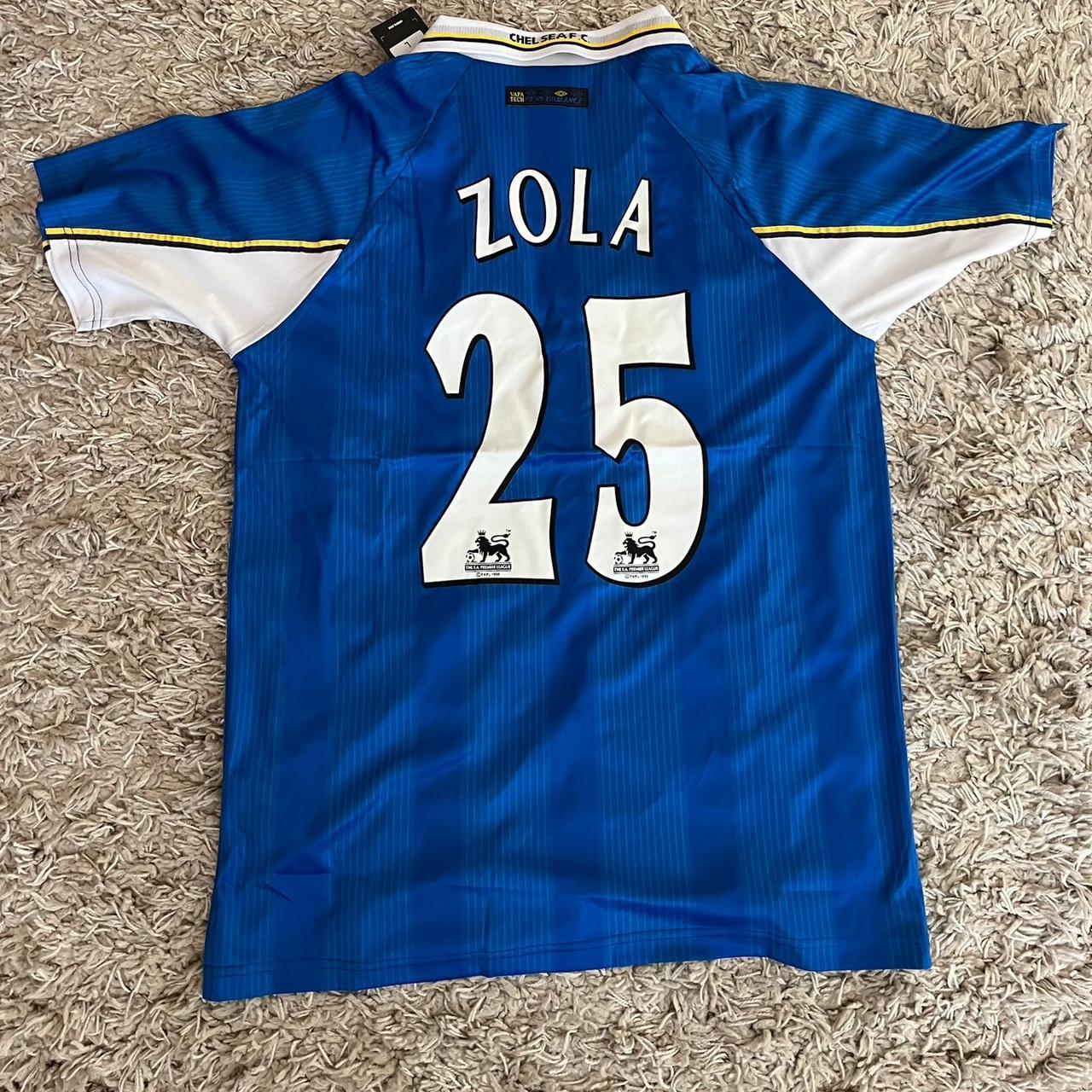 Retro Chelsea shirt 97/98. Zola 25 on back.... - Depop