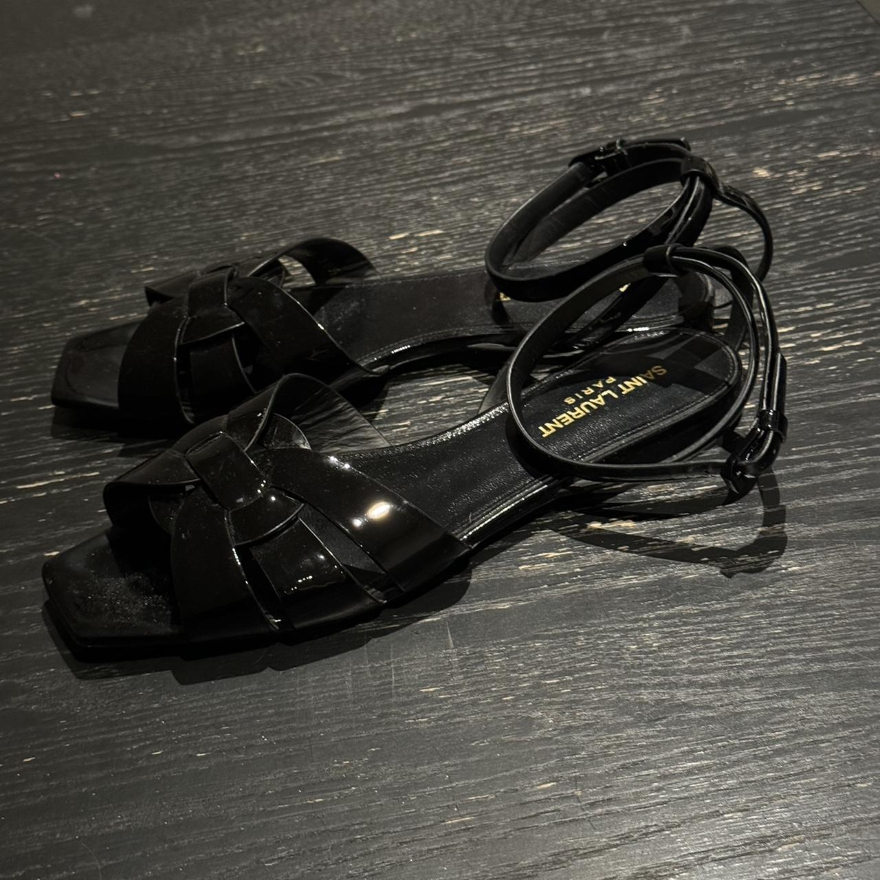 Beautiful Black Yves Saint Laurent Sandals. Open to... - Depop