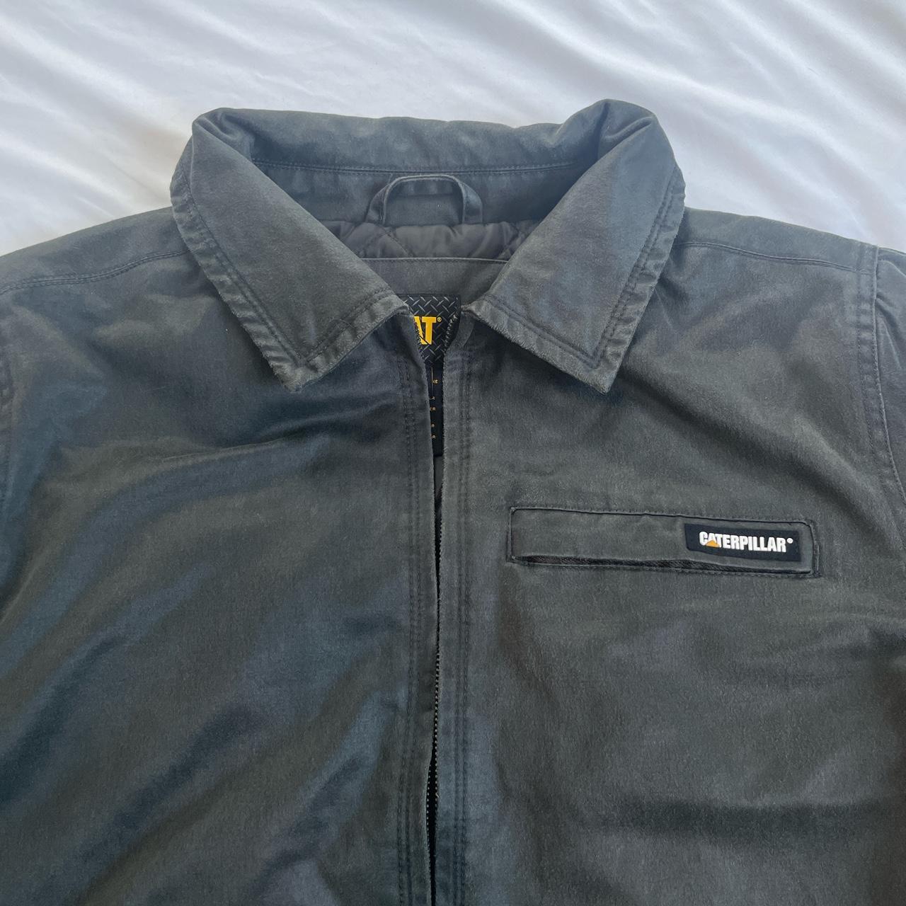 Insane vintage grey CAT Caterpillar work jacket... - Depop
