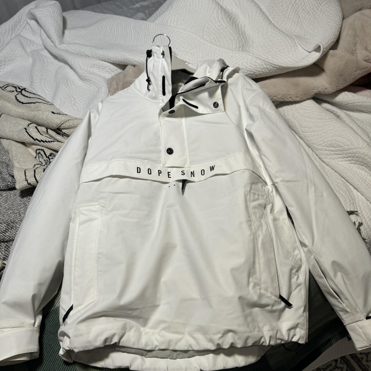 Dope snow jacket white medium - Depop