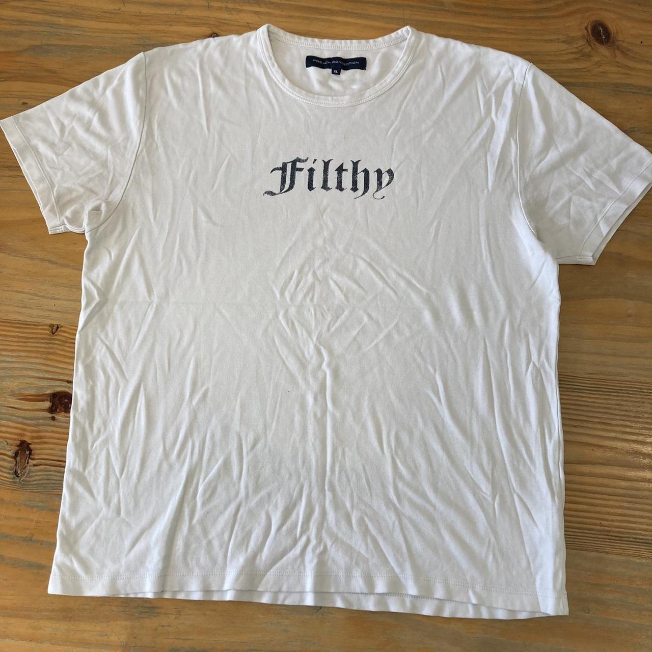 Filthy fcuk French connection white t shirt XL slogan - Depop