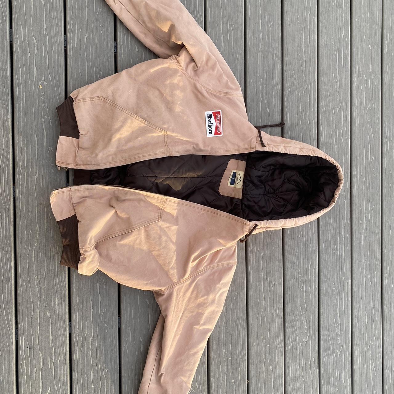 This Marlboro vintage brown jacket is a timeless... - Depop