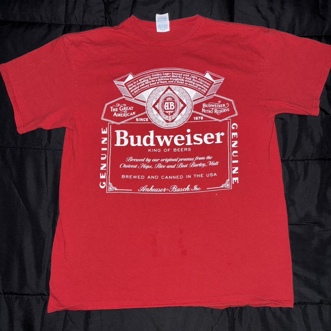 Red Budweiser beer tee #beerlover | Depop