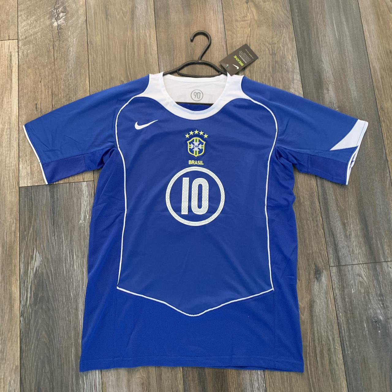 Retro Football Shirt Ronaldinho 2004 Brazil Away Kit... - Depop