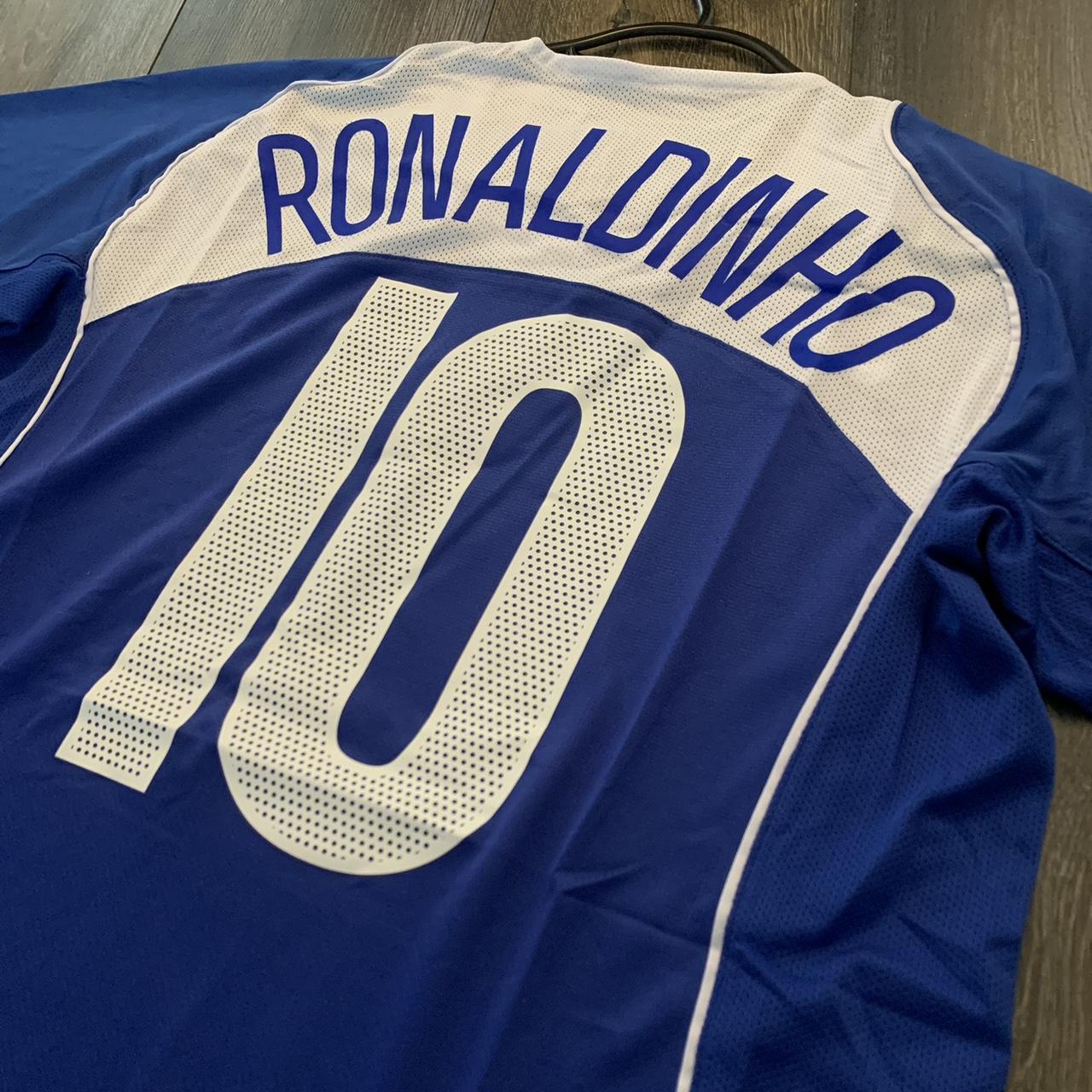 Retro Football Shirt Ronaldinho 2004 Brazil Away Kit... - Depop