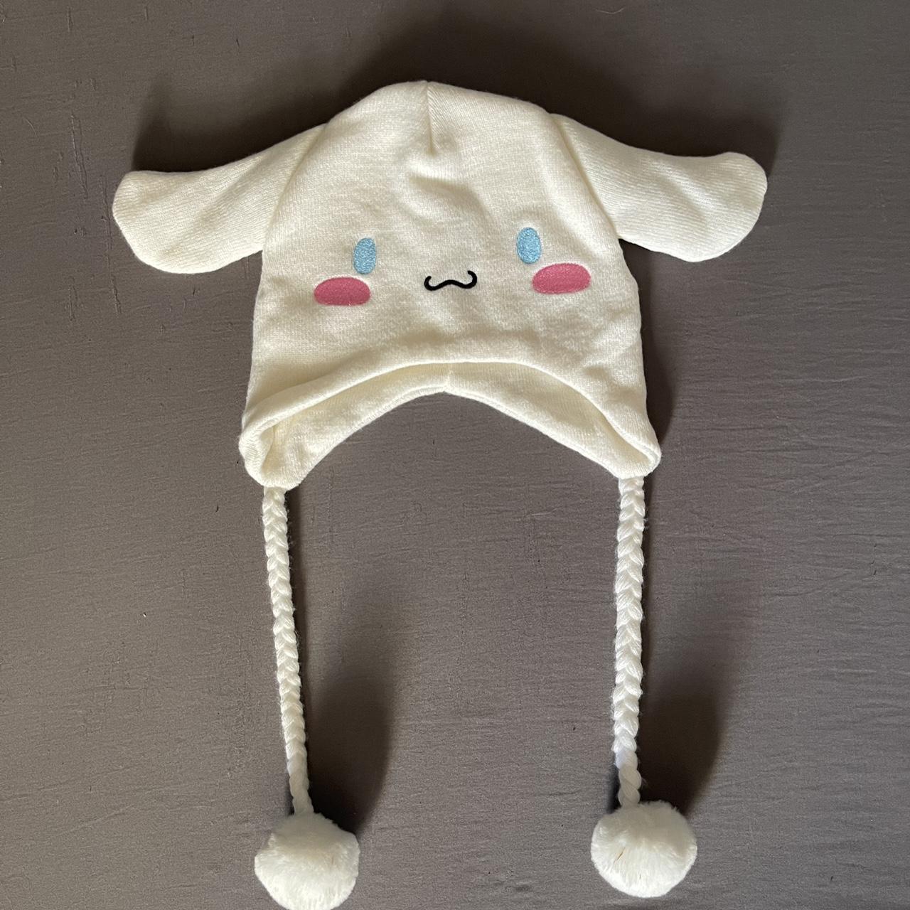 Cute white Sanrio Cinnamoroll beanie hat #kawaii... - Depop