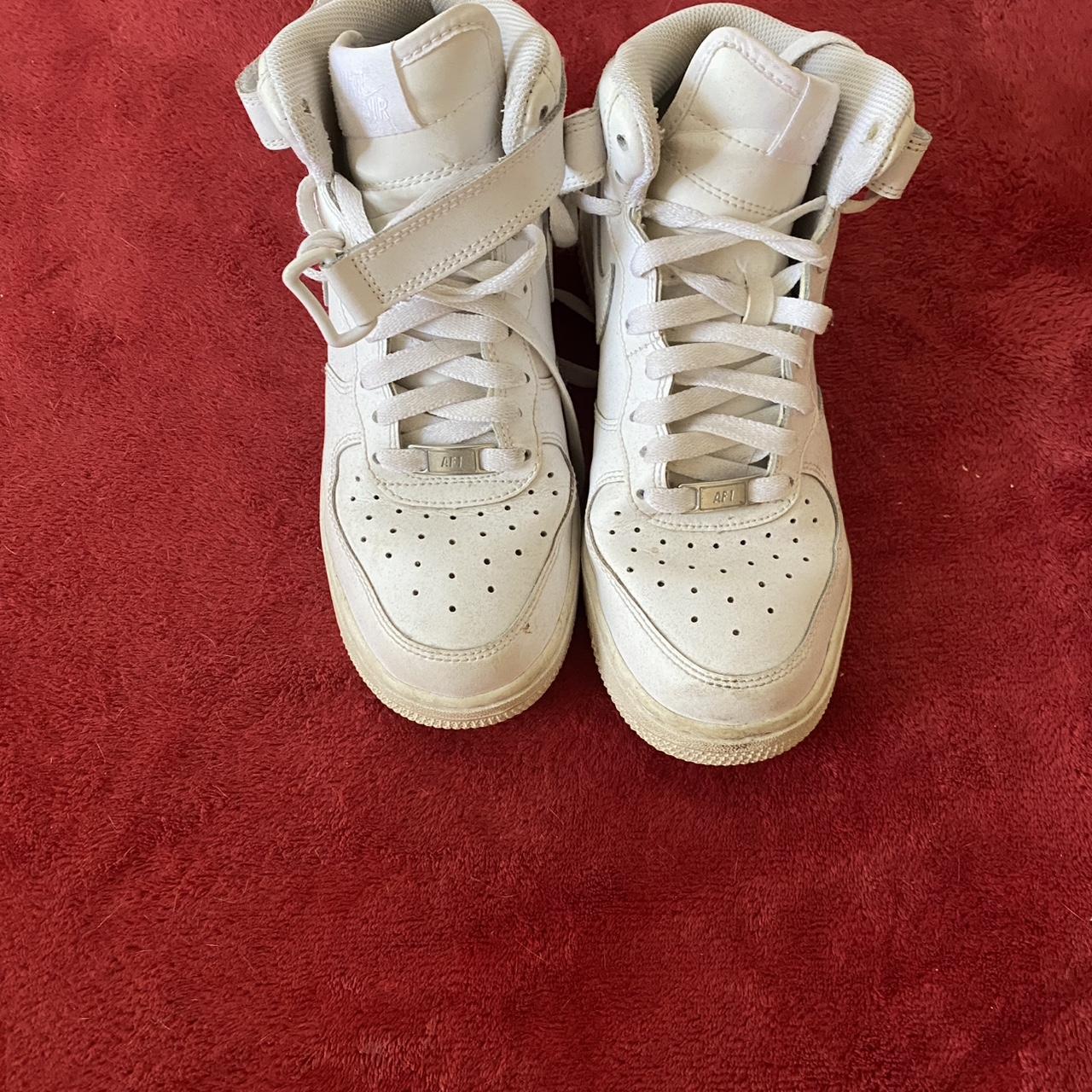 White Nike Air Force 1 Mid trainers. Great... | Depop