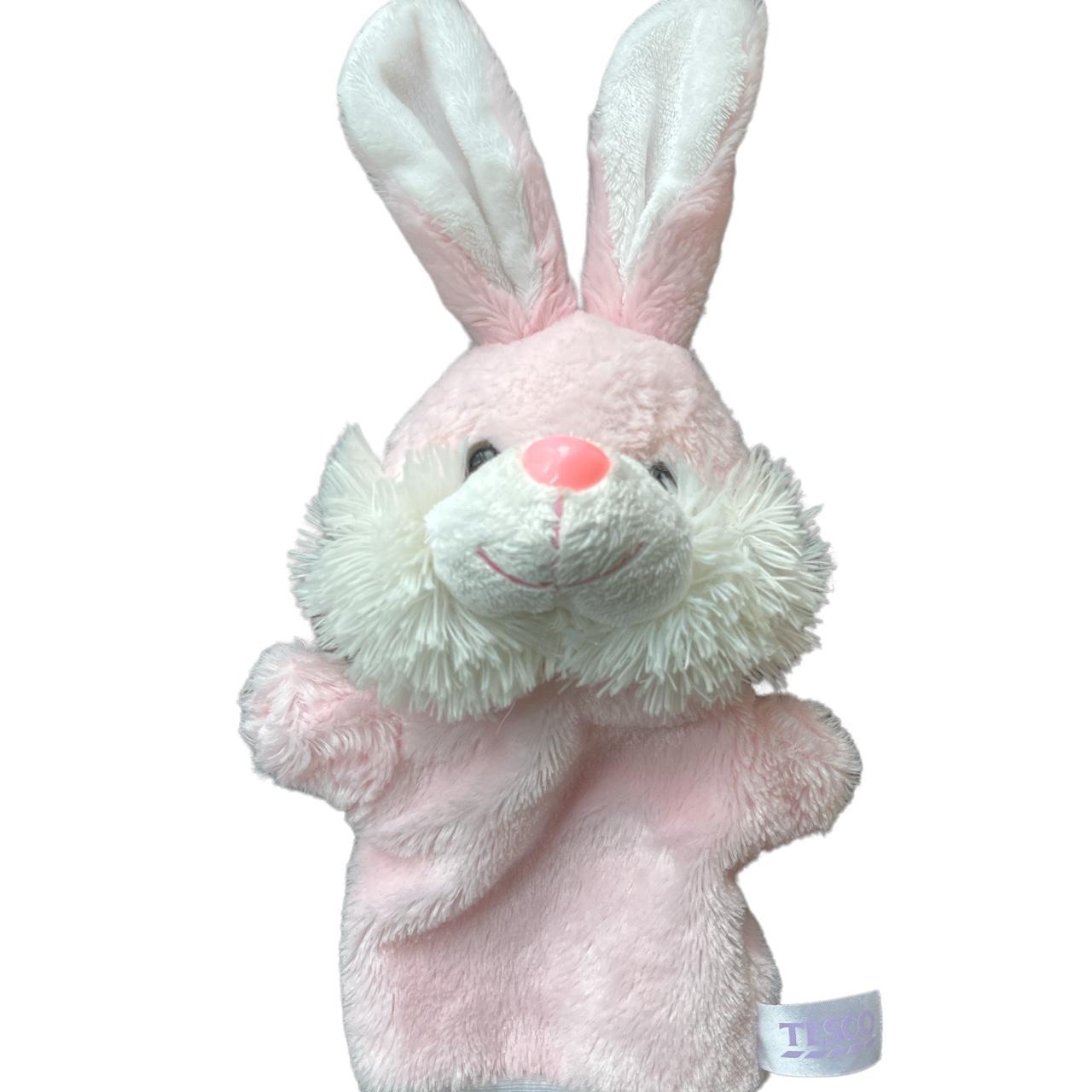 Tesco Pink bunny rabbit hand puppet 31cm from a... - Depop