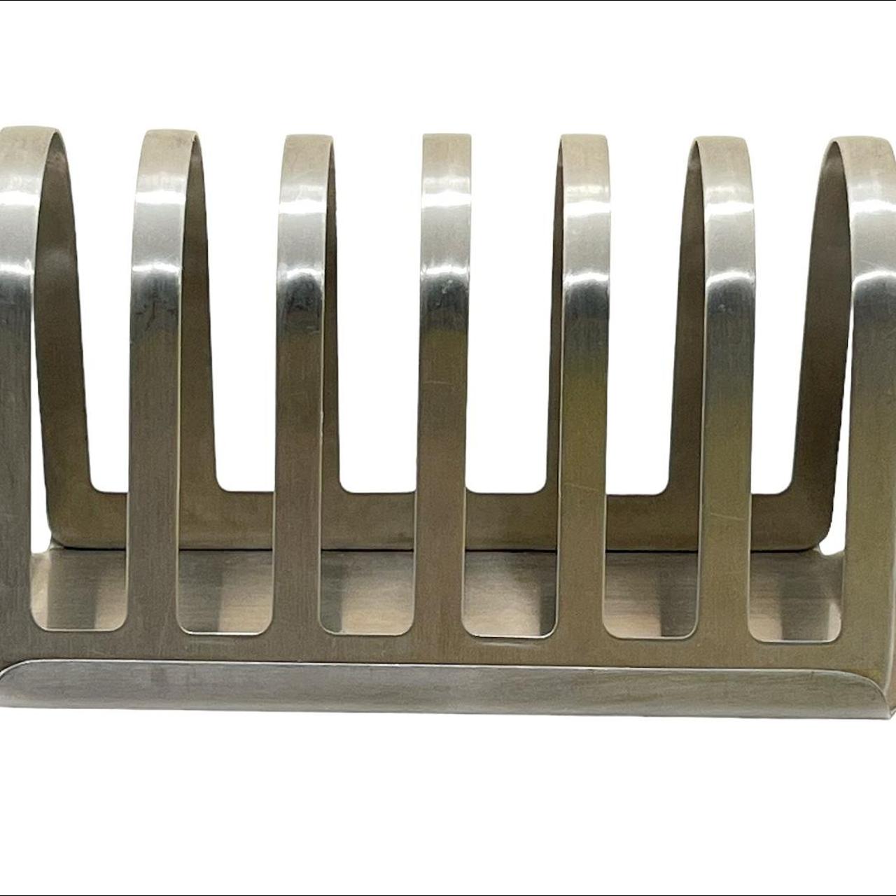 vintage 1970s stainless steel toast rack made in... - Depop