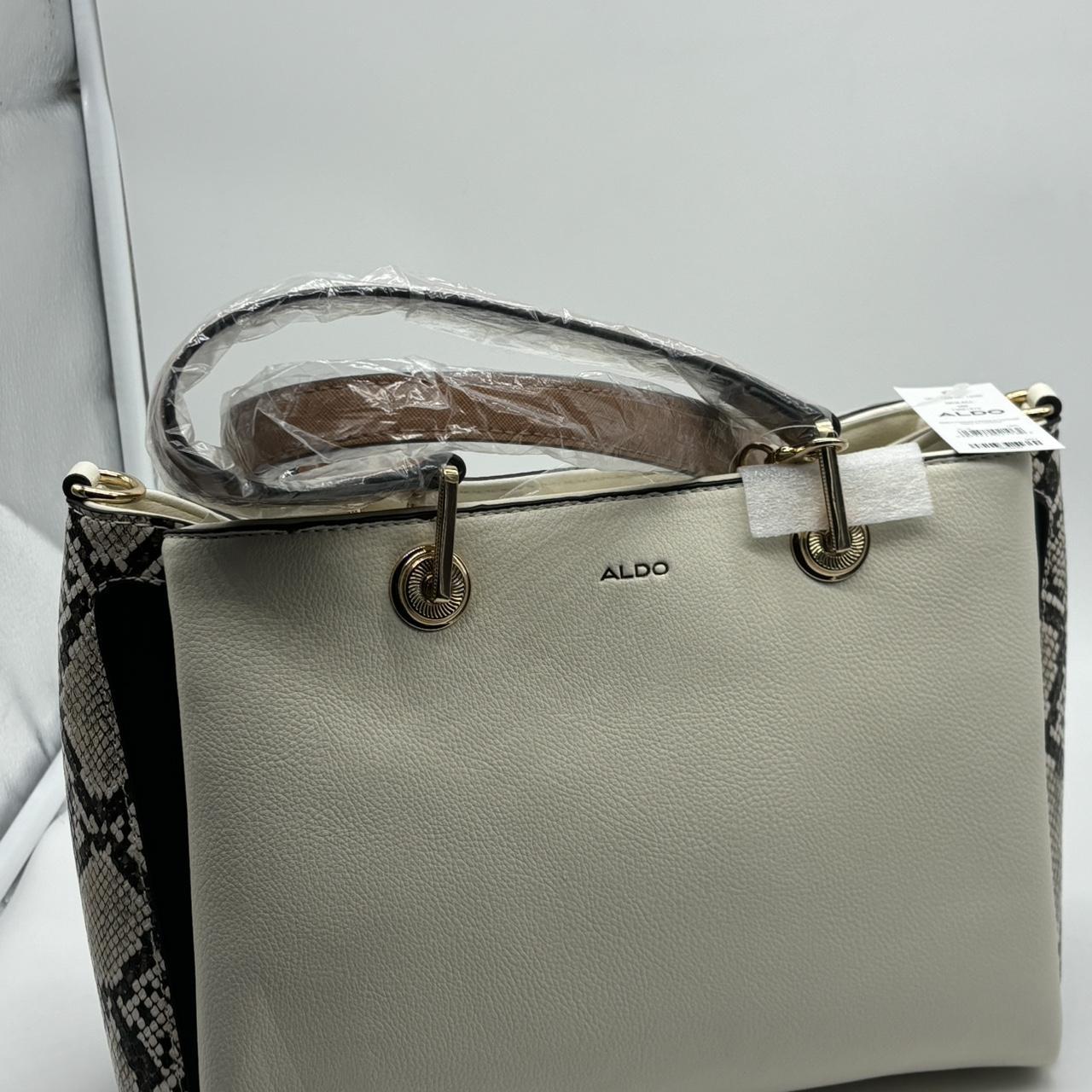 Cream and black ALDO shoulder bag #shoulderbag #tote... - Depop