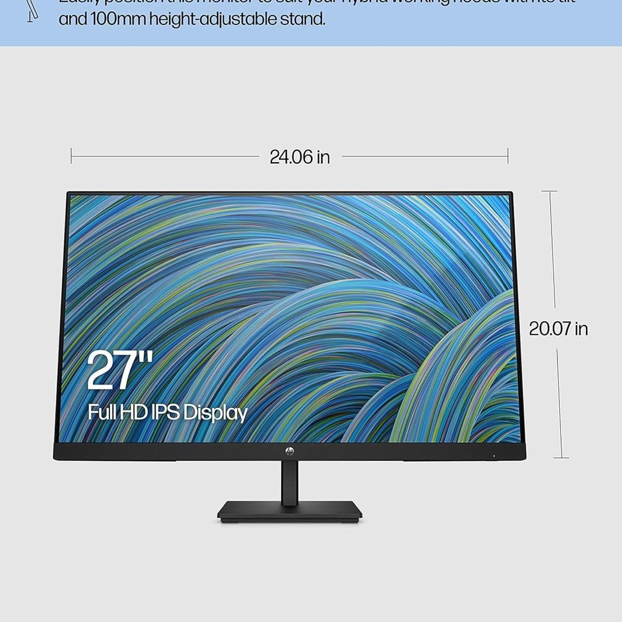HP 27h Full HD Monitor - Diagonal - IPS Panel & 75Hz... | Depop