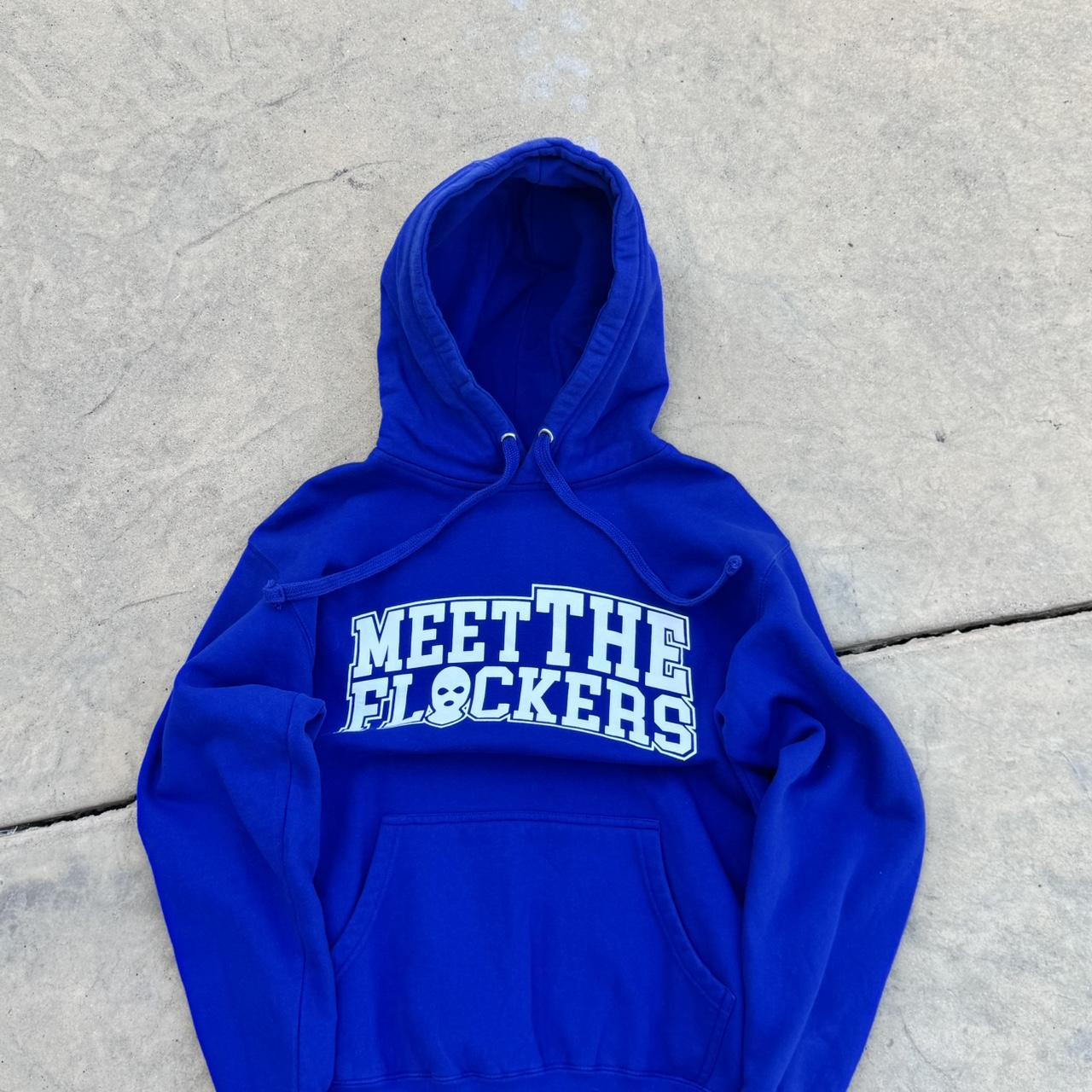 Blue and white Meet The Flockers hoodie #streetwear... | Depop
