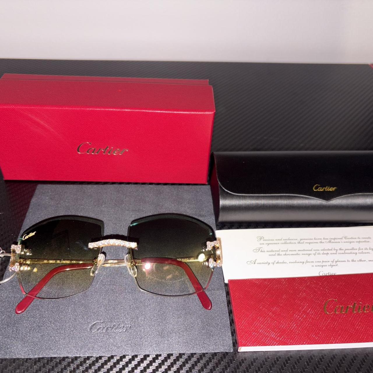 Cartier wires with green lenses, and... | Depop