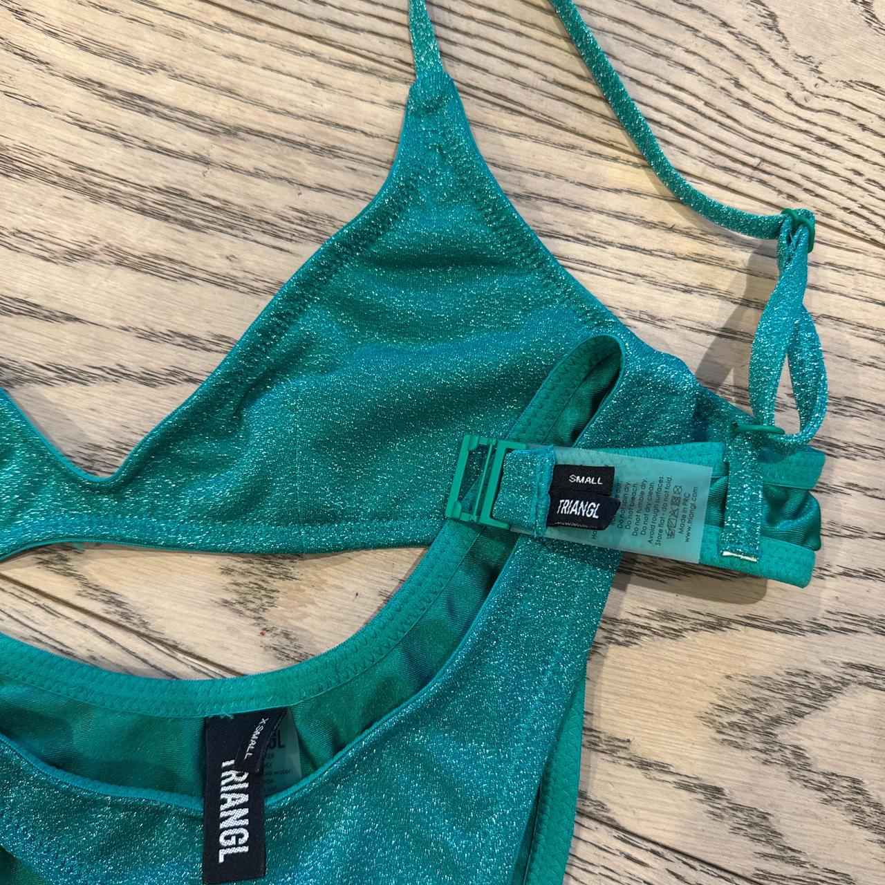 Glittery Triangl Bikini Set Top Small Bottoms Xs Depop