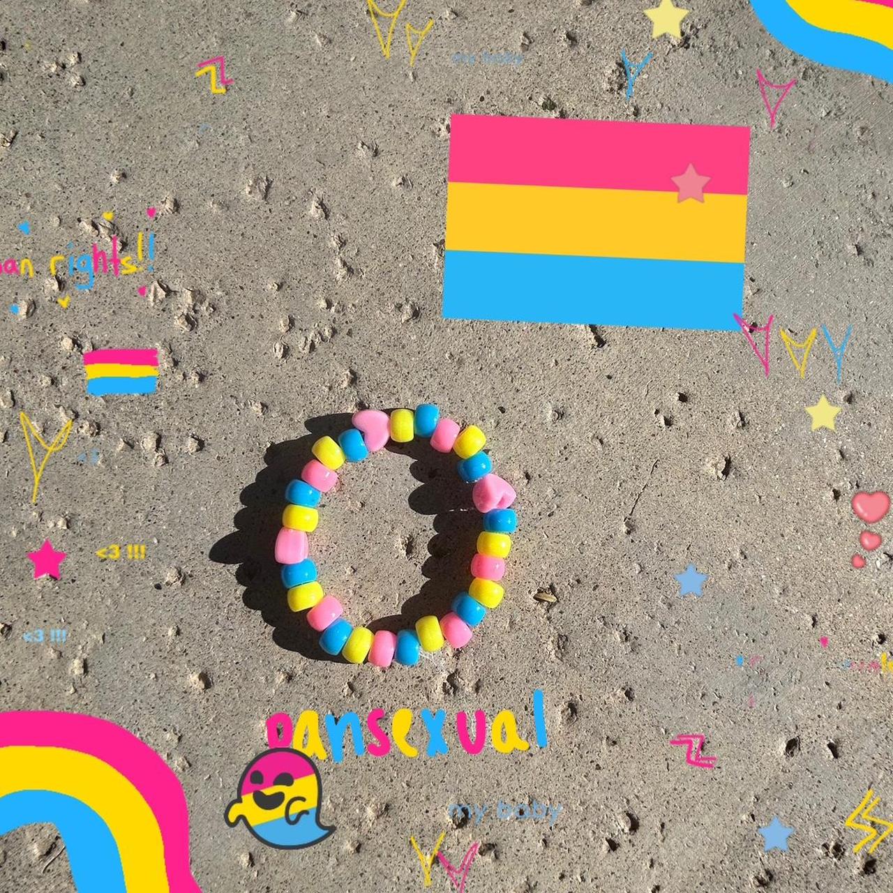 Pan Kandi beaded bracelet charm #prideaccessories... - Depop