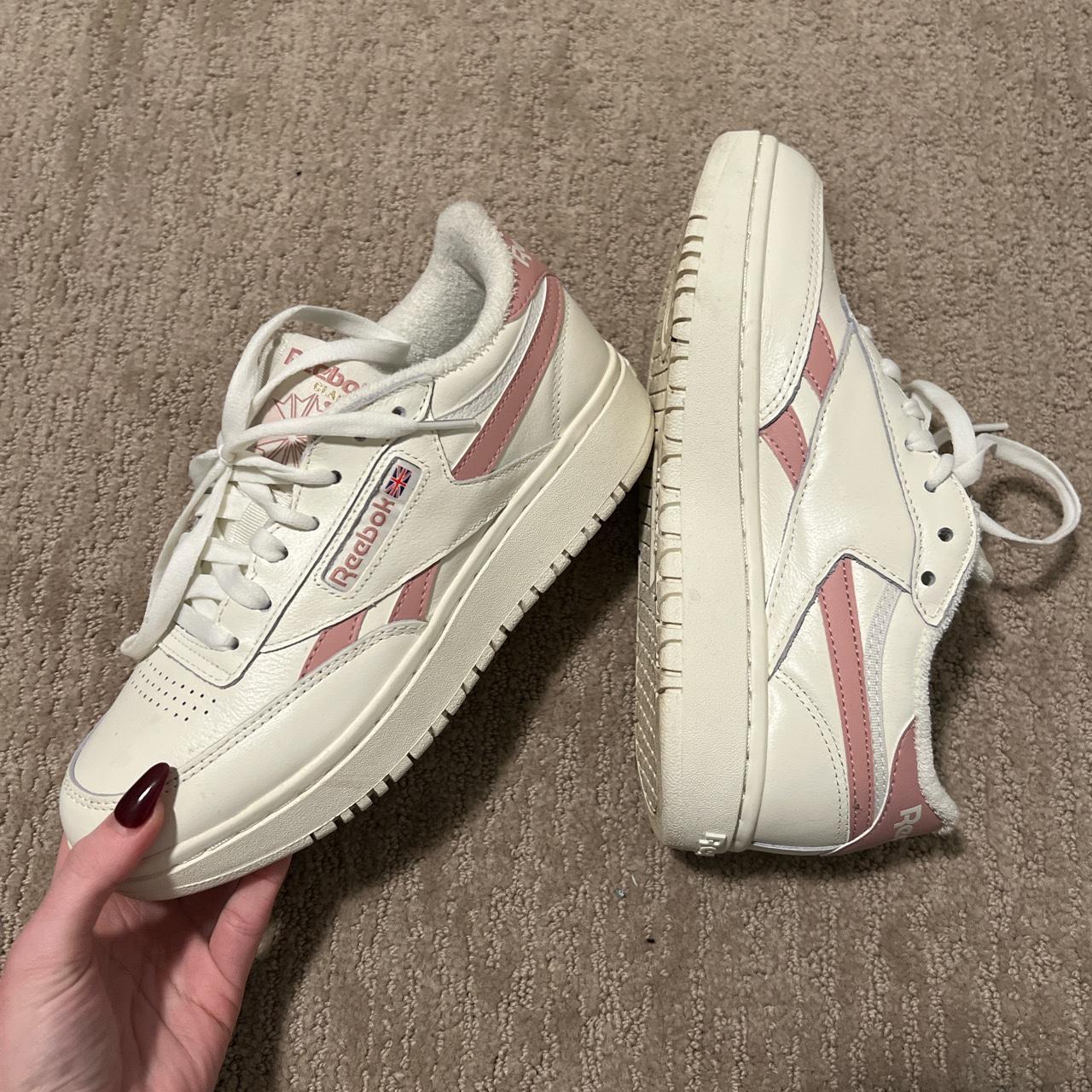 Pink and white Reebok chunky shoes Do not pay w pp... - Depop