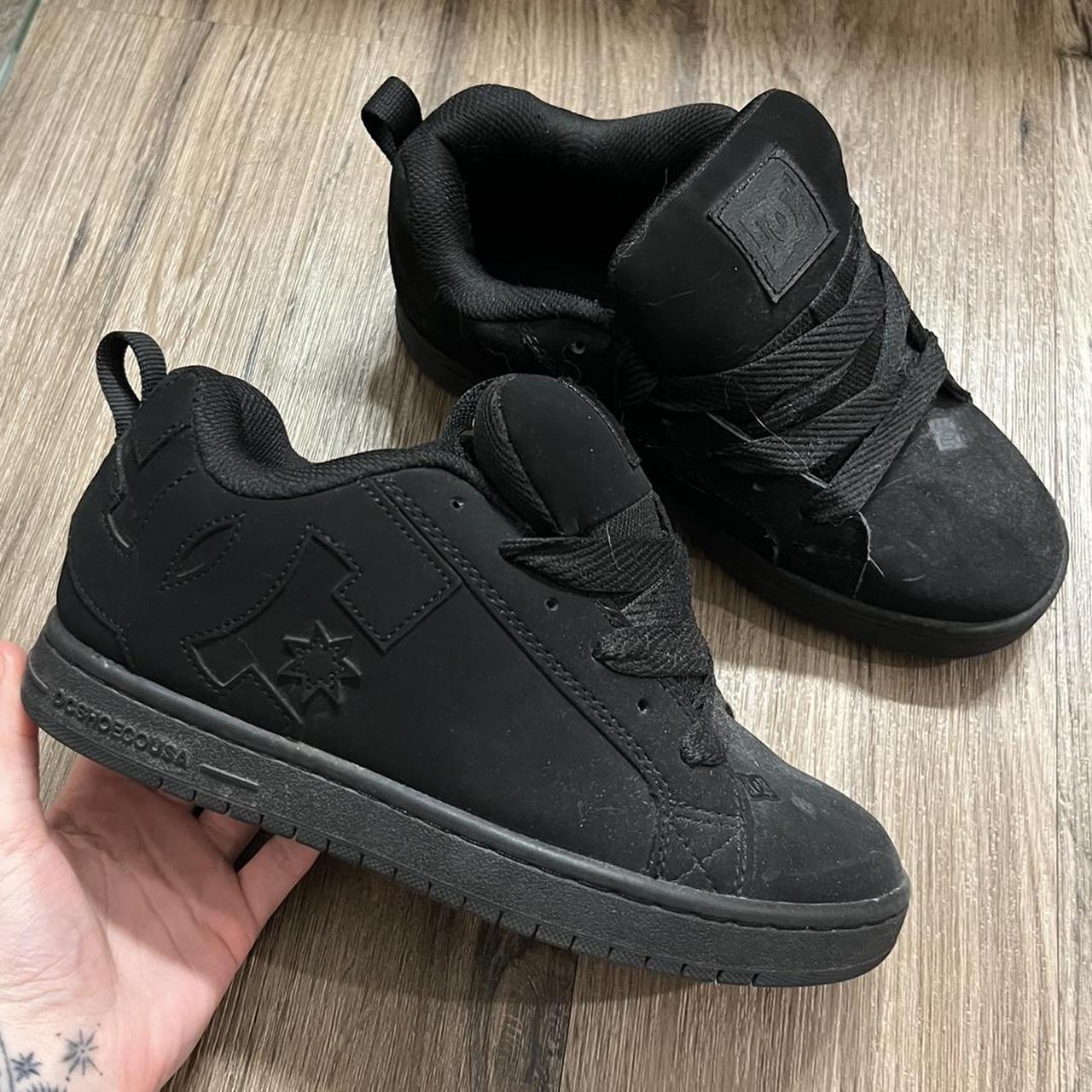 Chunky black DC skate shoes Worn a good bit but... - Depop