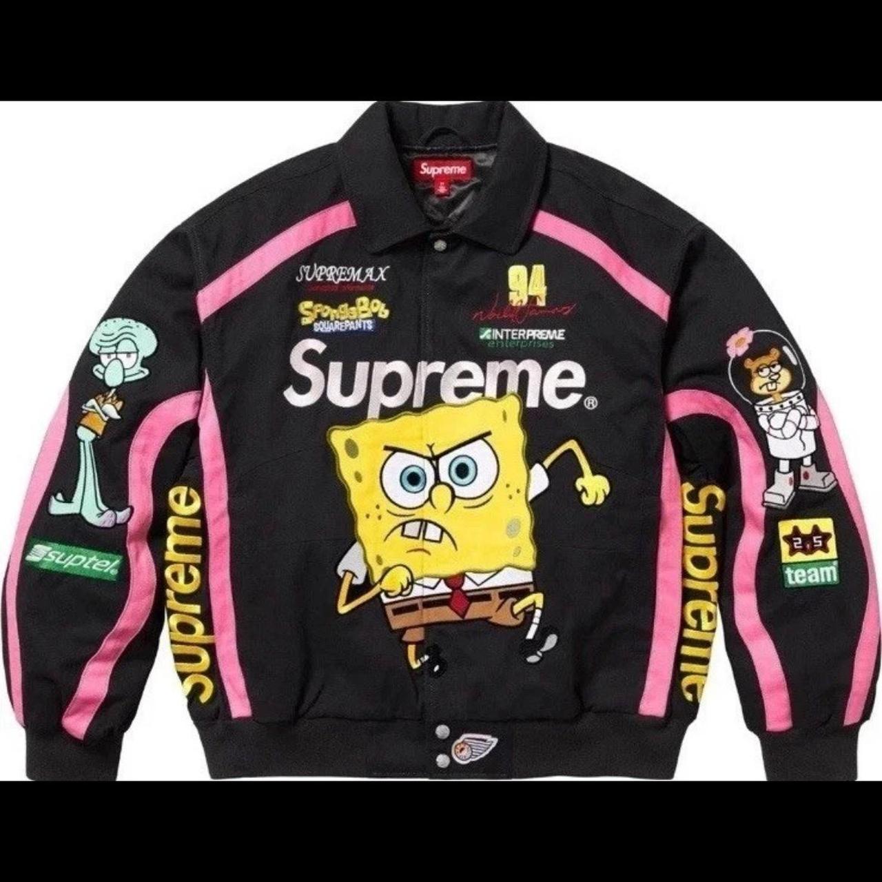 Supreme x SpongeBob Jeff Hamilton racing jacket... | Depop