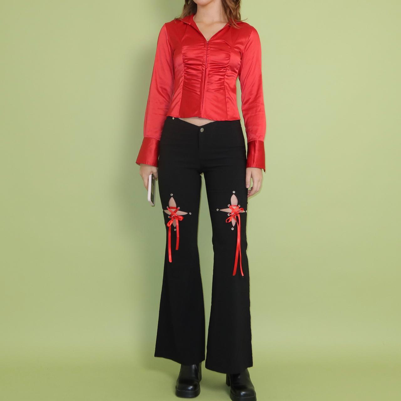 90s red satin shirt 🌹 details Drooling over this... - Depop