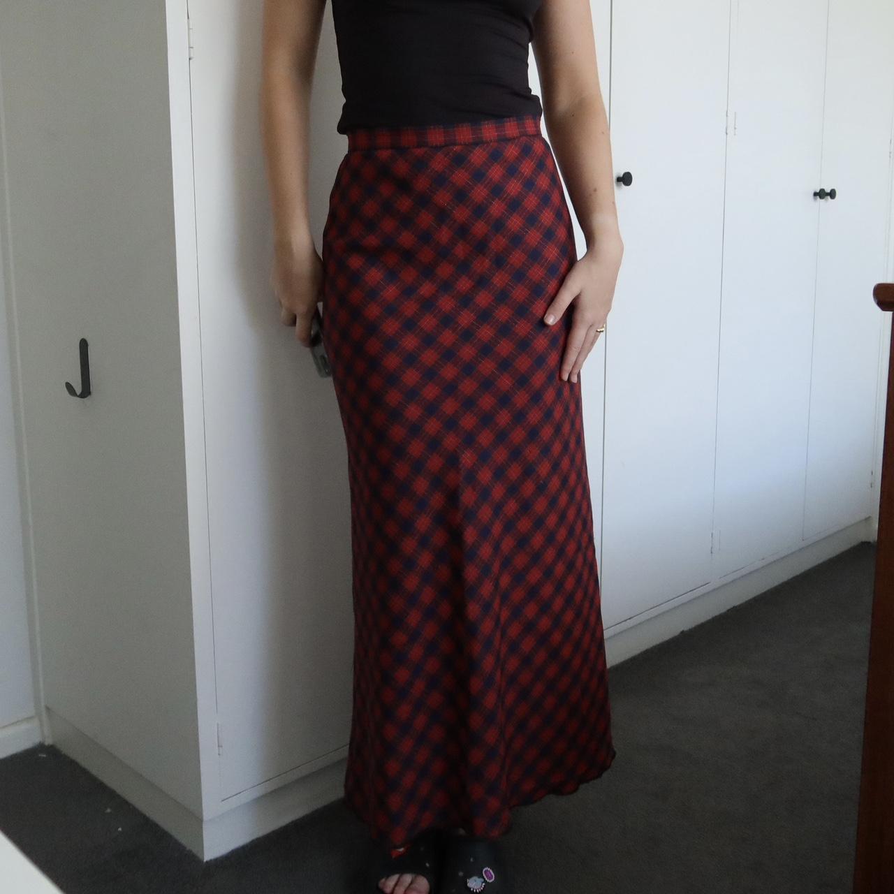 90s plaid maxi skirt Stunning vintage maci skirt... | Depop