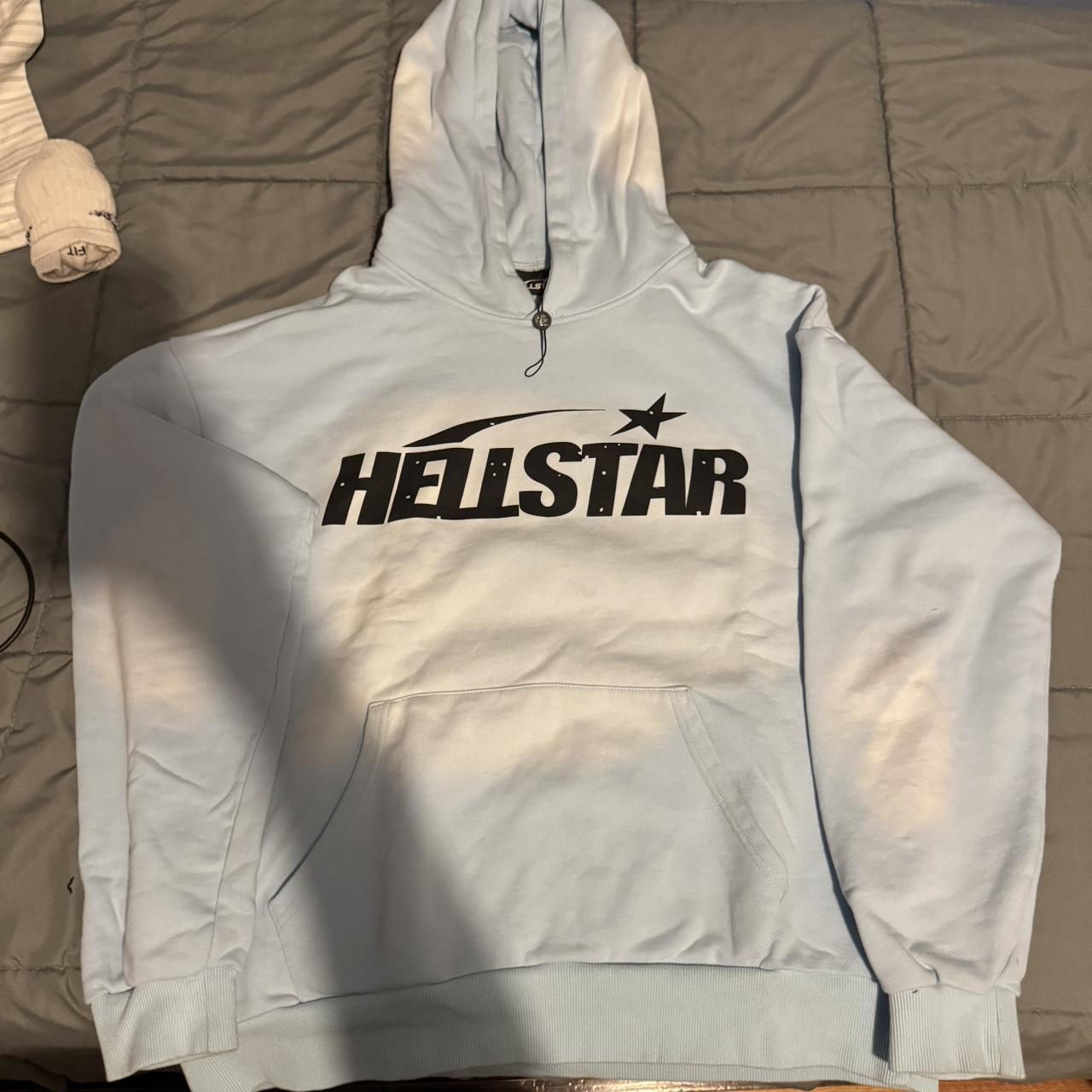 Light blue Hellstar oversized... | Depop