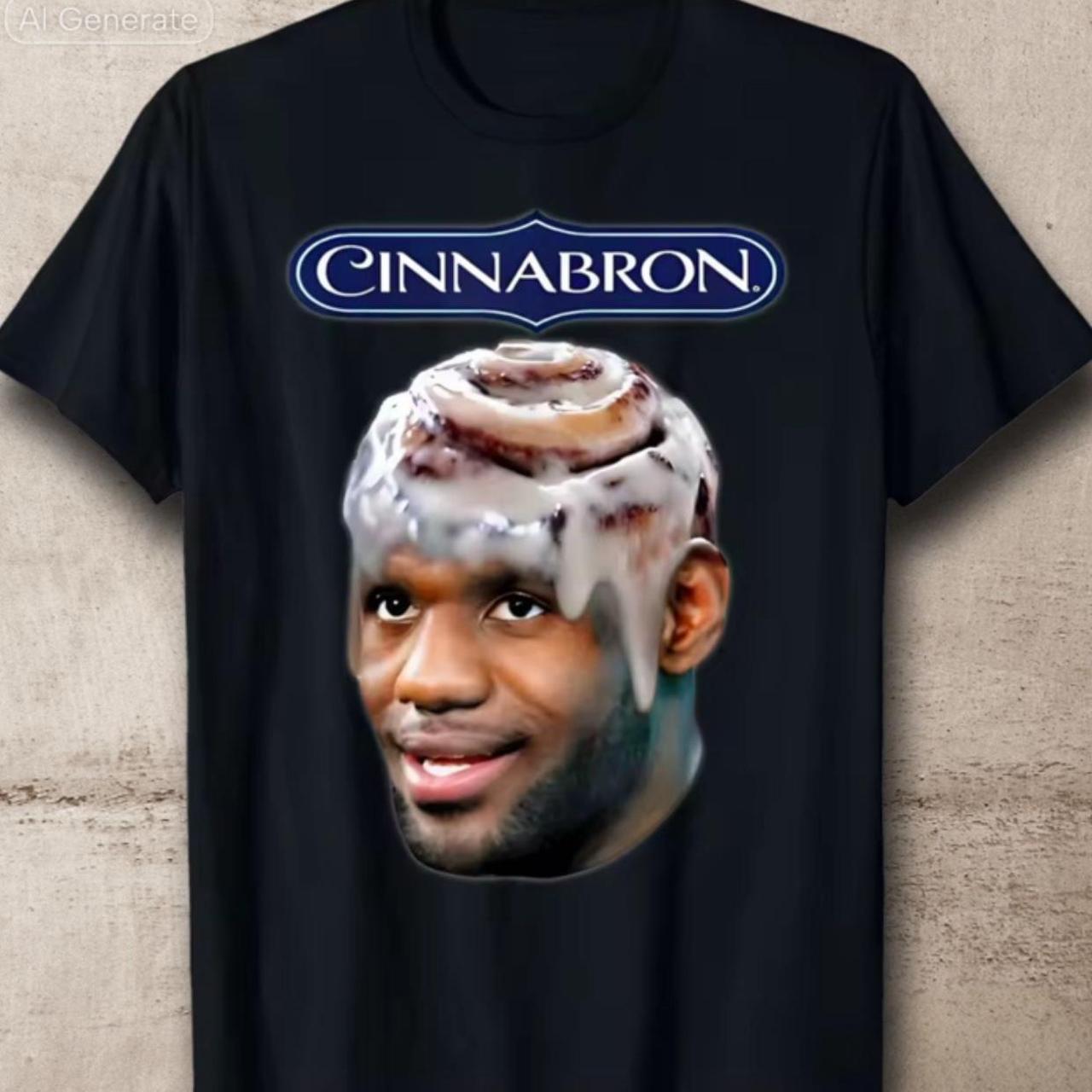 Black LeBron streetwear-inspired Cinnabon tee | Depop
