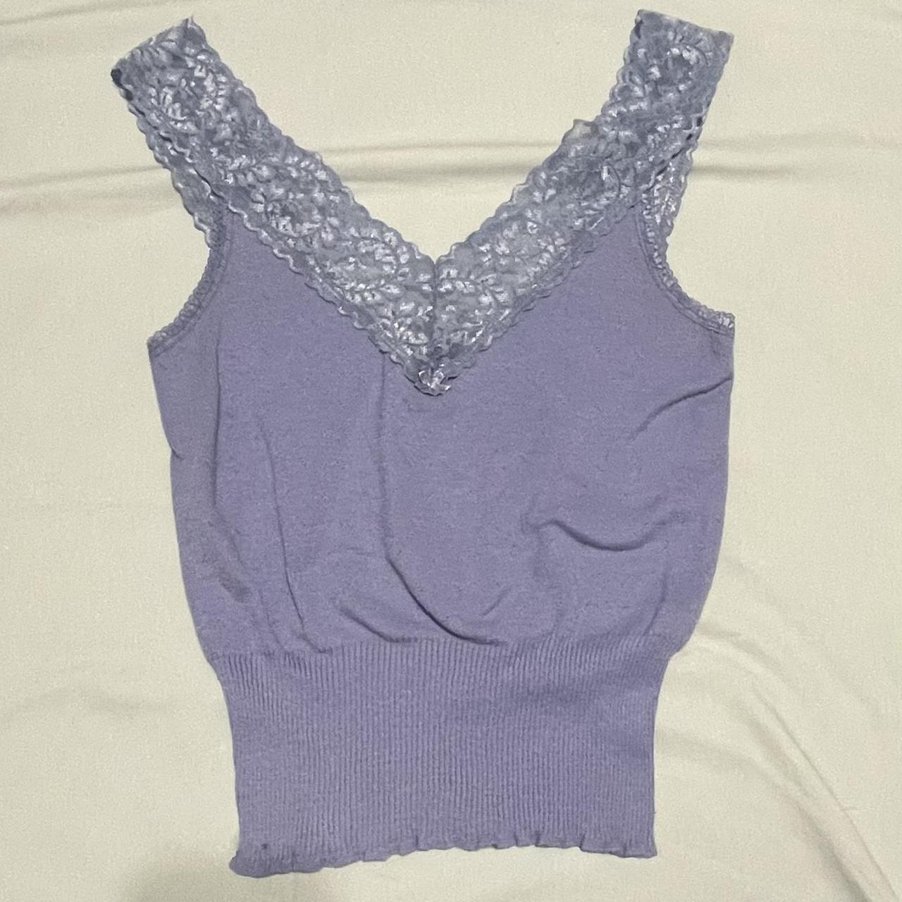 Purple lace tank top - Depop