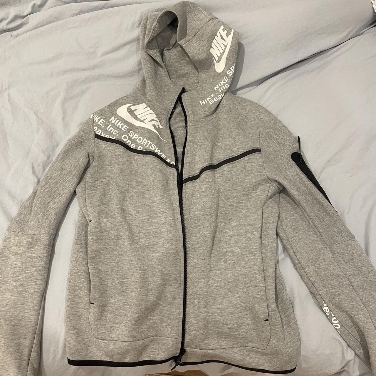 Grey Nike tech fleece hoodie... - Depop
