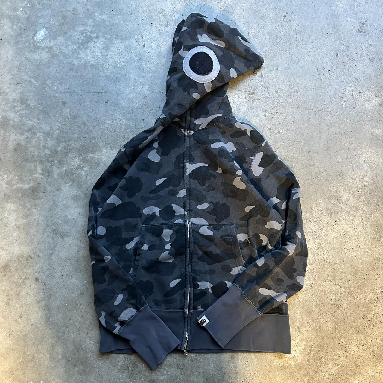 Rare authentic early 2000s Bape full zip blue grey... - Depop